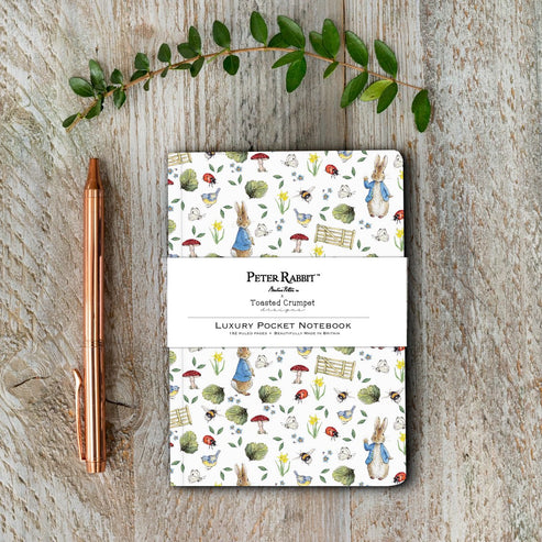 Peter Rabbit "Fresh Meadow Breeze" A6 Lined Pocket Notebook – Toasted ...