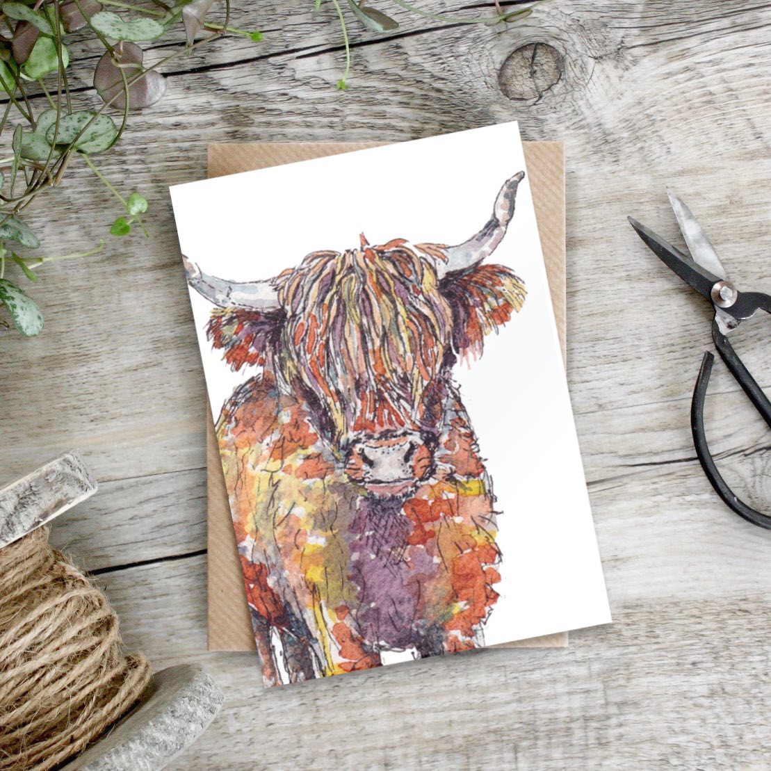 Highland Cow Card (Cello-Free) – Toasted Crumpet