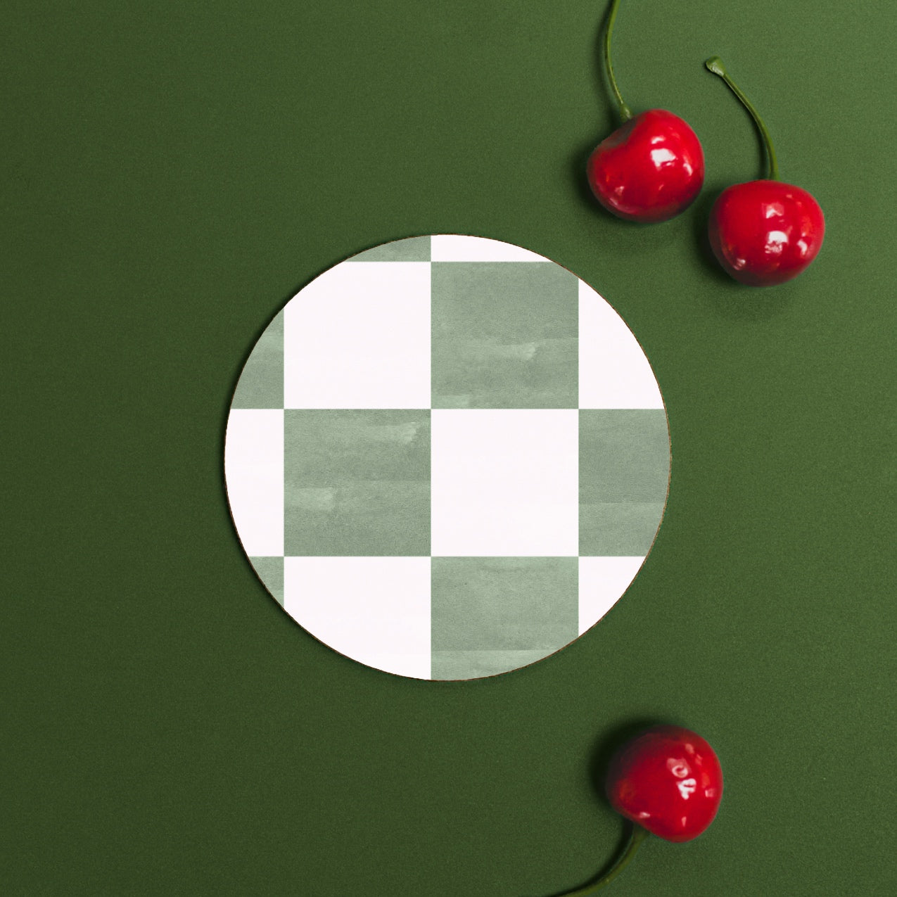 NEW! Matcha (Checkerboard) Round Coaster – Toasted Crumpet